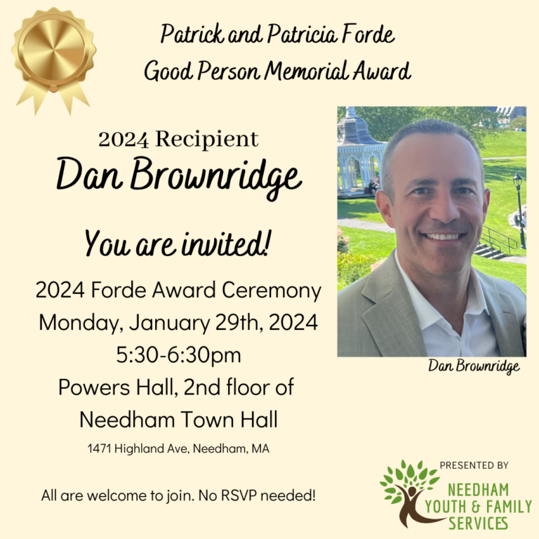 Congratulations Dan Brownridge – 2024 Forde Good Person Award :Needham ...
